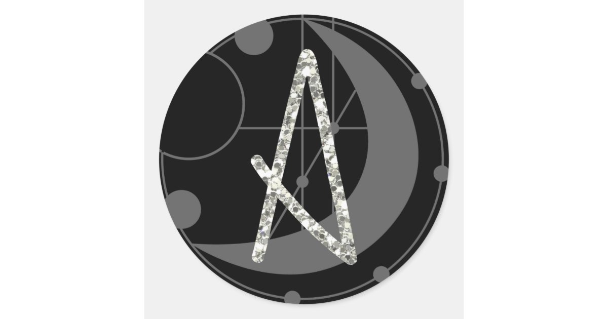 Letter A Rune Runic Monogram Geometric Moon Black Ronde Sticker | Zazzle.nl