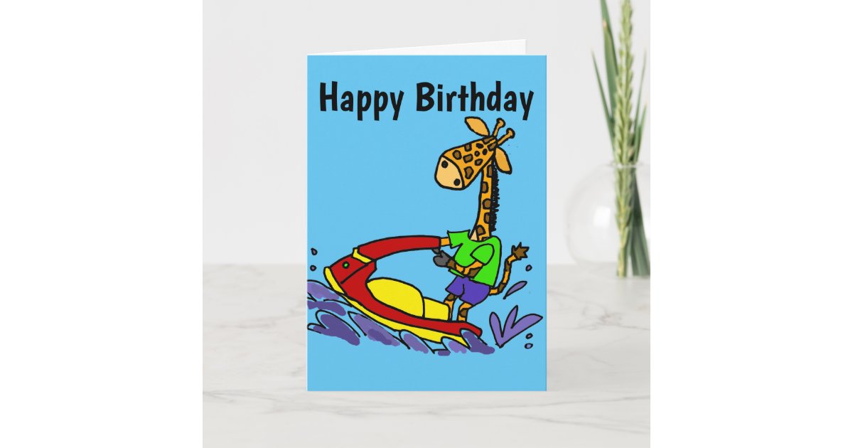 Leuke Straal het Ski?en van de Giraffe Cartoon Kaart | Zazzle.nl