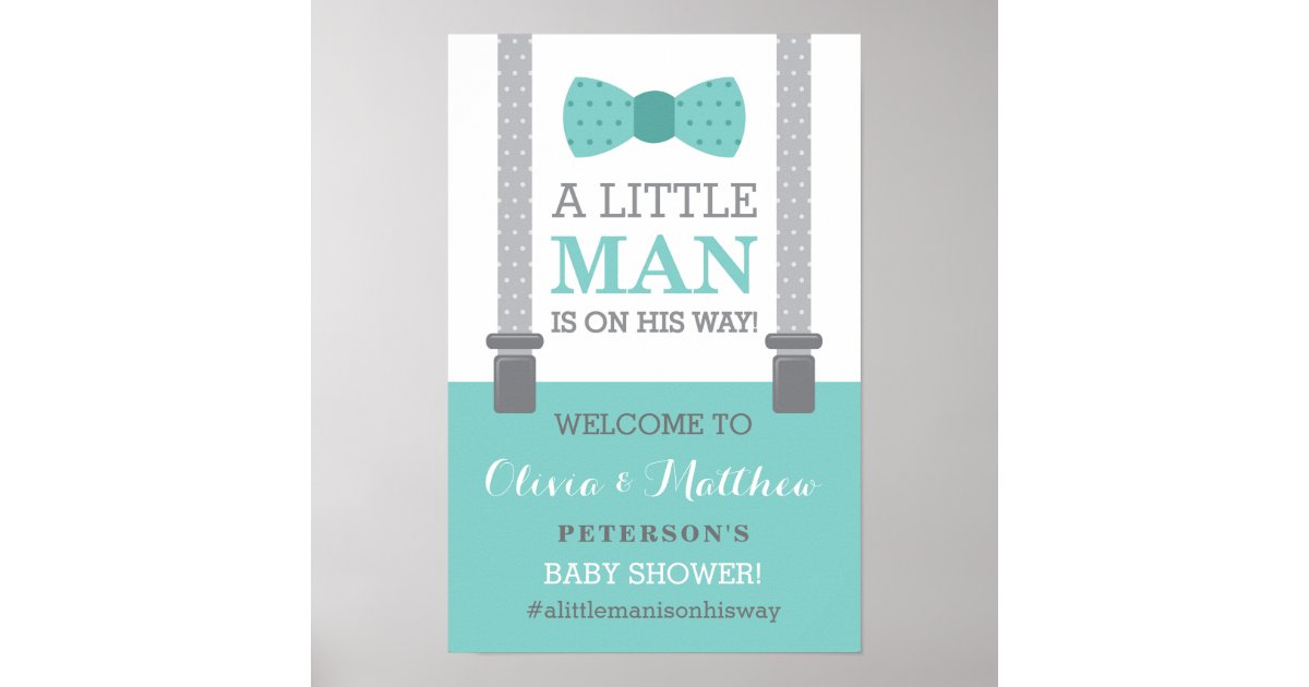 Little Man Welcome Sign. Poster, Baby shower Poster | Zazzle.nl