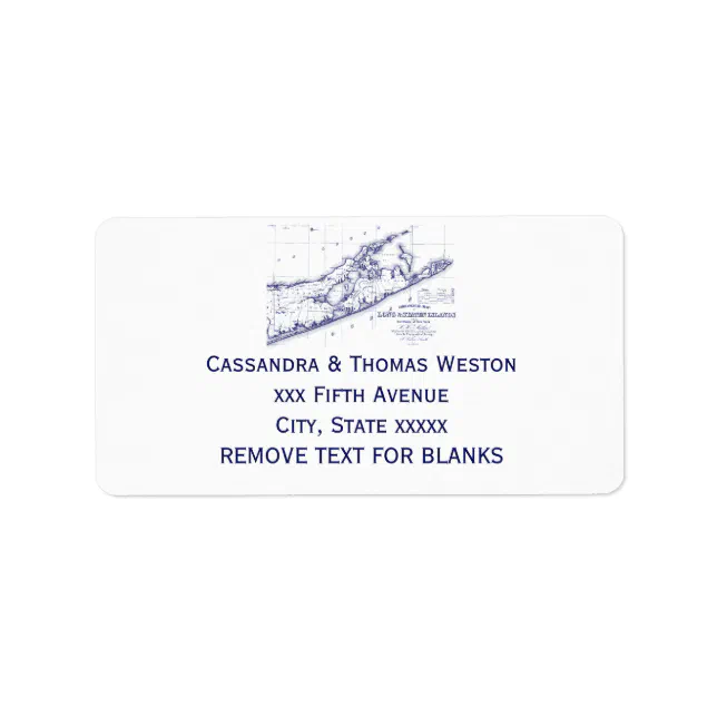 Long Island The Hamptons Map VC Etiket | Zazzle.nl