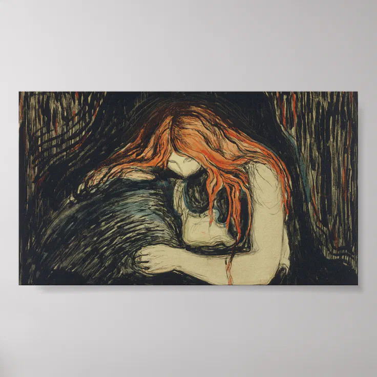 Love and Pain (The Vampire) (door Edvard Munch) Poster | Zazzle.nl