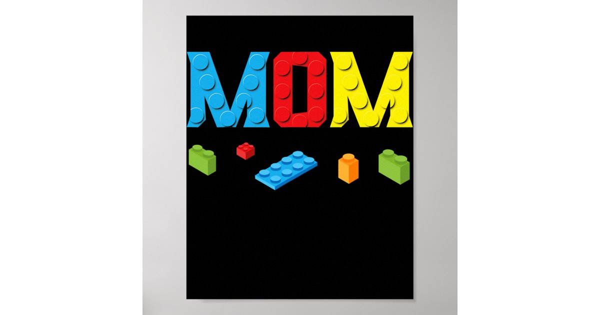 Mam Master Builder Building Bricks Blocks Family Poster | Zazzle.nl