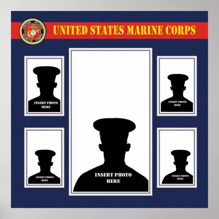 Marine Corps Photo Collage met USMC Seal Poster | Zazzle.nl