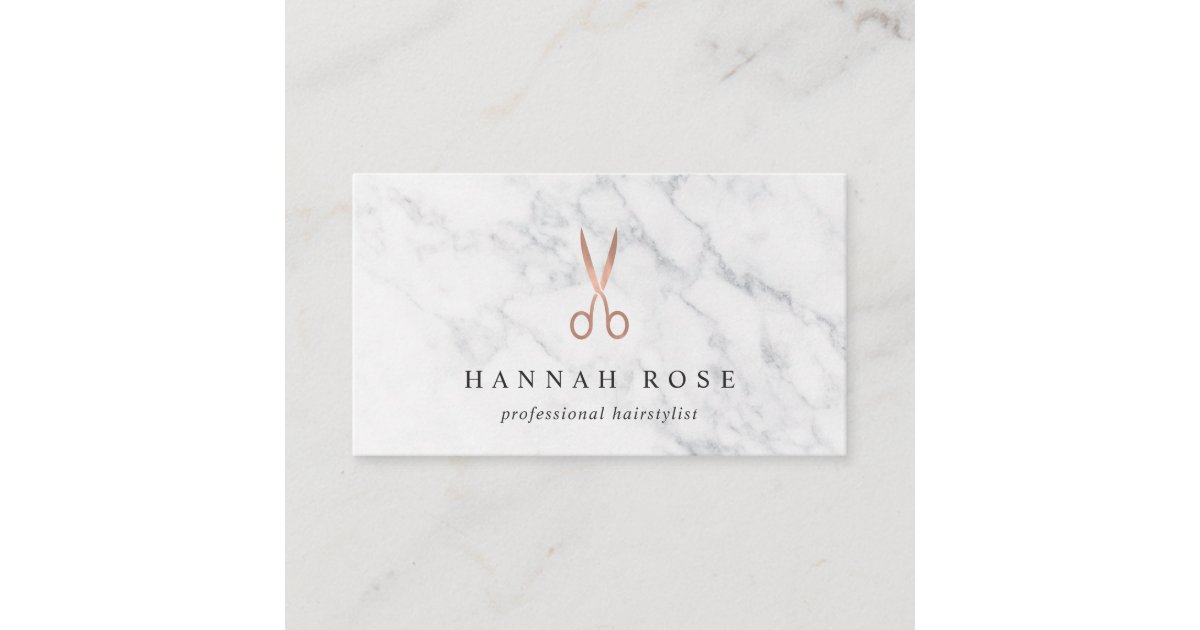 Marmer & Roos Gold Scissors Logo Haarstylist Visitekaartje | Zazzle.nl
