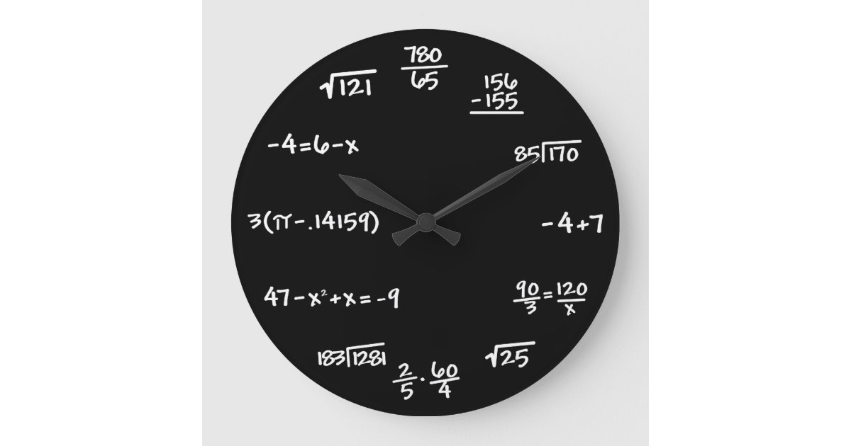 Mathematics Chalkboard Clock - Mathematician Grote Klok | Zazzle.nl