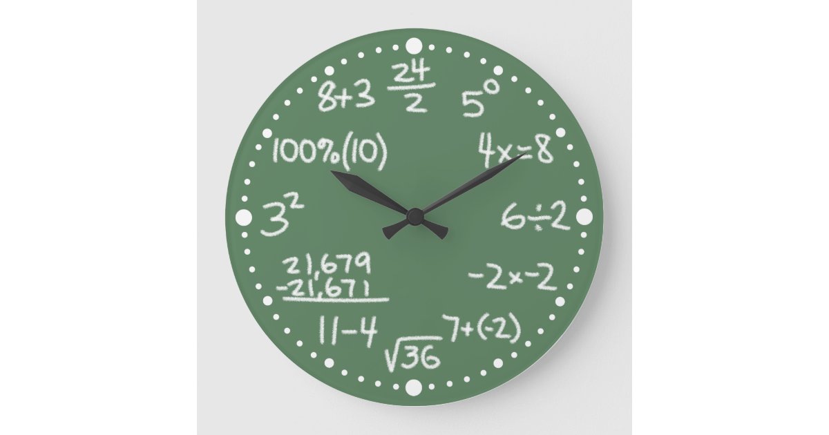 Maths Mathematical Equations Clock with Minutes Grote Klok | Zazzle.nl