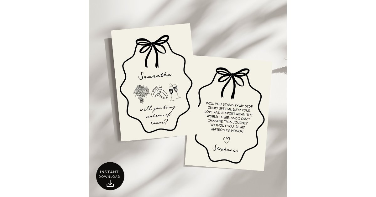 Met de Hand Getekende Coquette Strik Matrone van E Kaart | Zazzle.nl