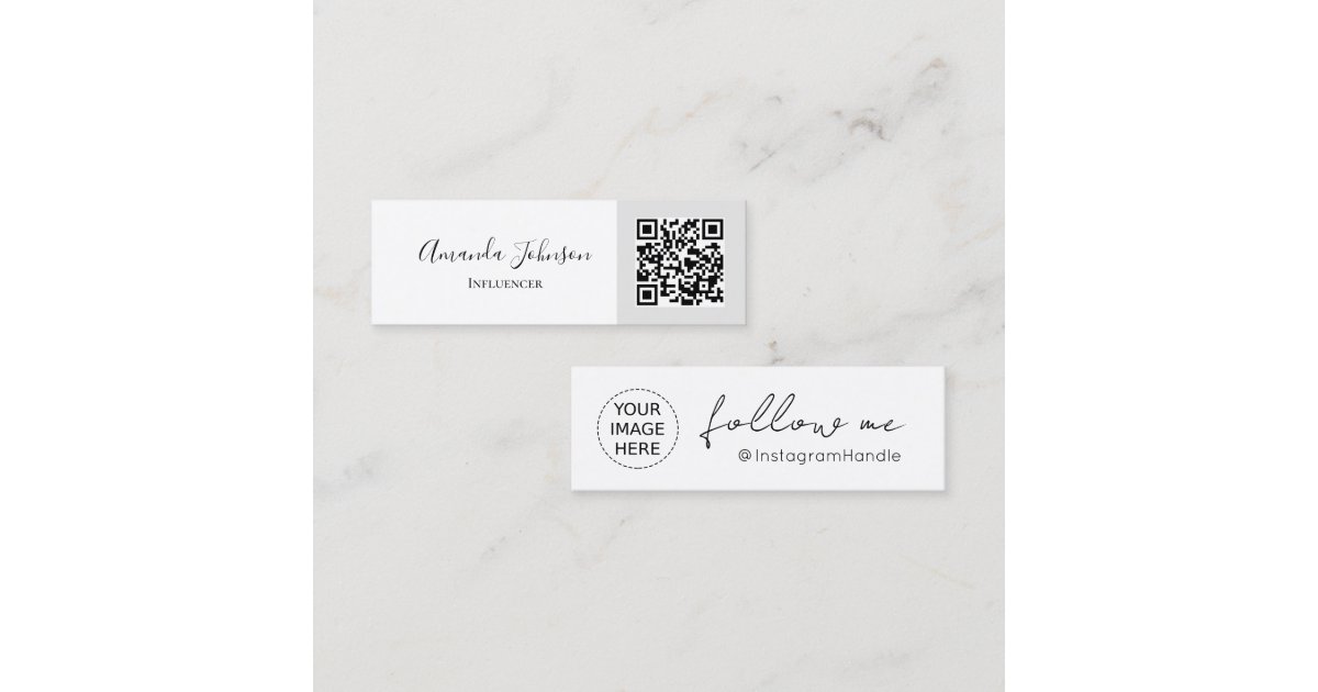 Minimale QR-code Instagram Influencer Mini Visitekaartje | Zazzle.nl
