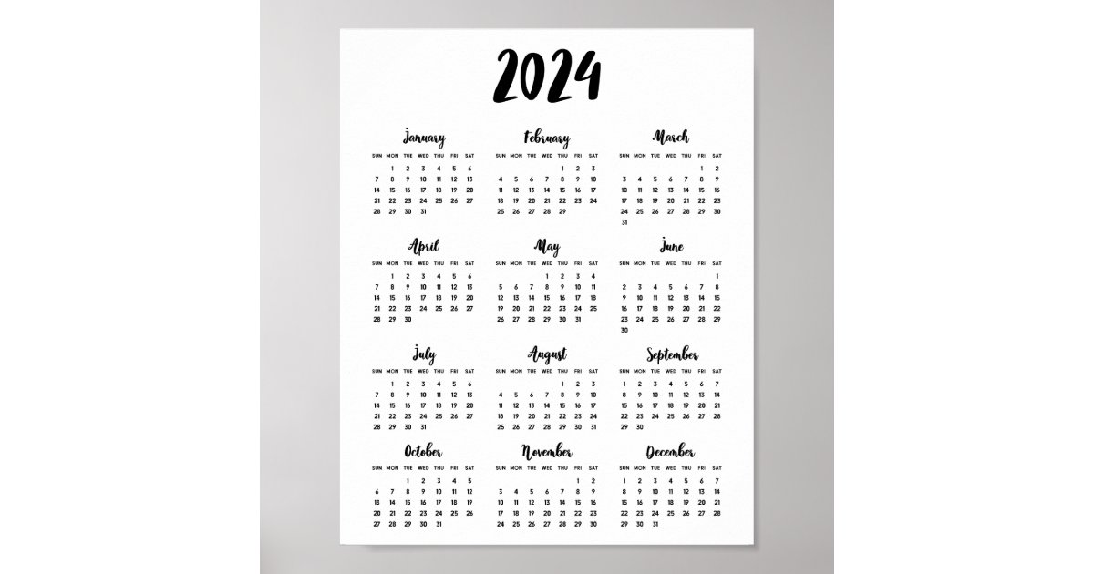 Modern 2023 kalenderdagen poster | Zazzle.nl