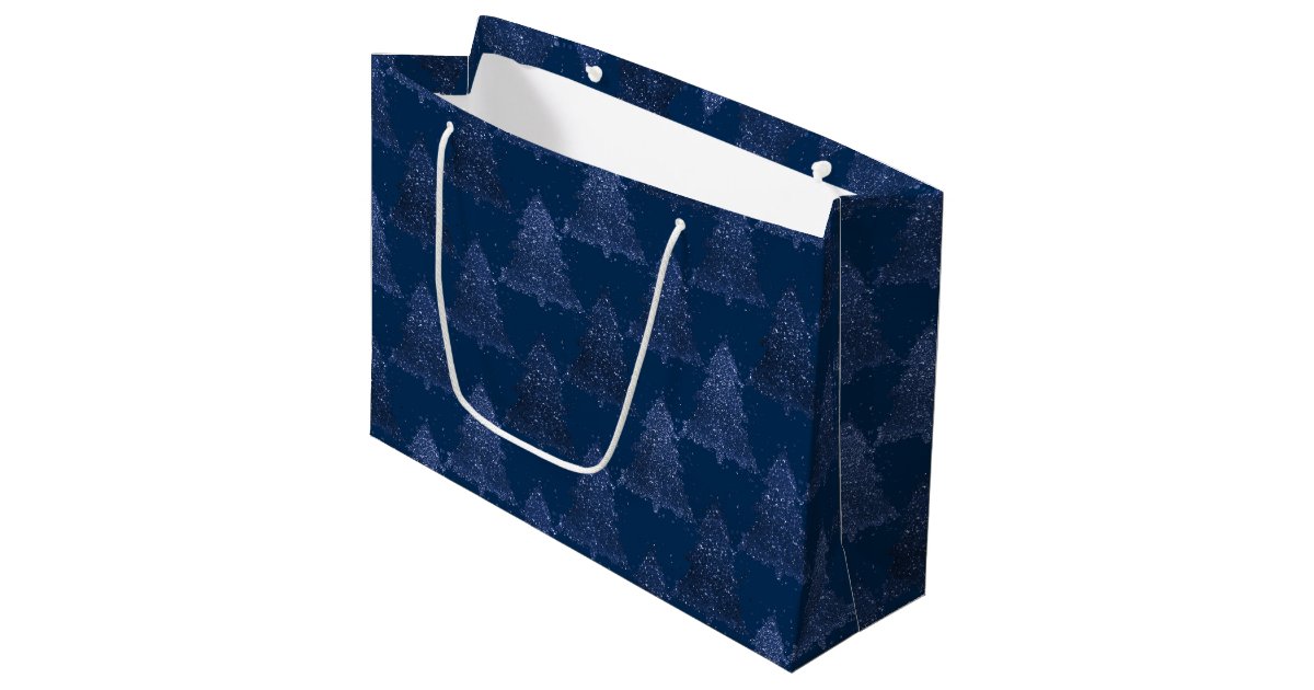 Moody Tree patroon | Classy Navy Blue Kerstmis Groot Cadeauzakje ...