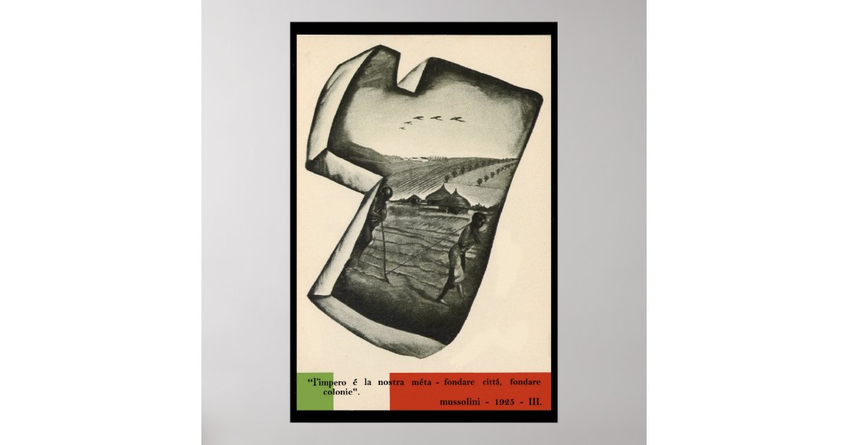 Mussolini Propaganda Poster | Zazzle.nl