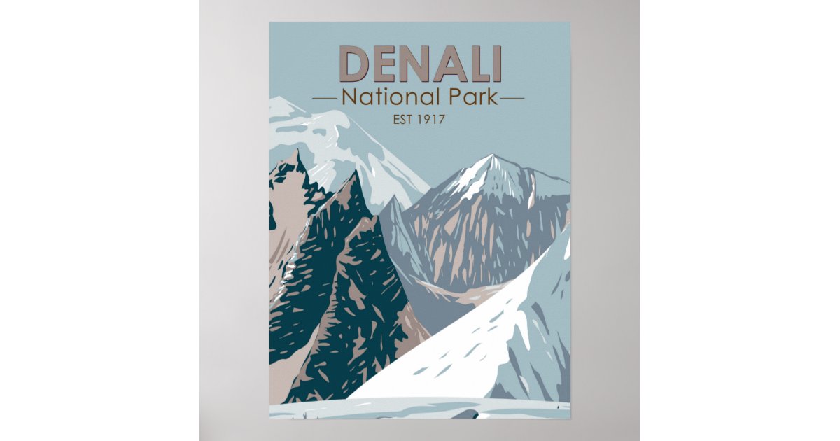 Nationaal park Denali Alaska Mount Hunter Poster | Zazzle.nl