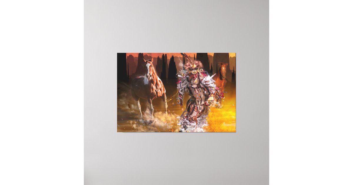 Native American Dancer "ROLLING THUNDER" Canvas Afdruk | Zazzle.nl