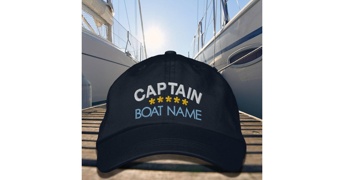Nautical Captain Your Boat Name Personalized Cap Geborduurde Pet ...
