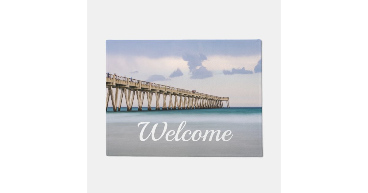Navarre Beach Vist Pier Welcome Doormat Deurmat | Zazzle.nl