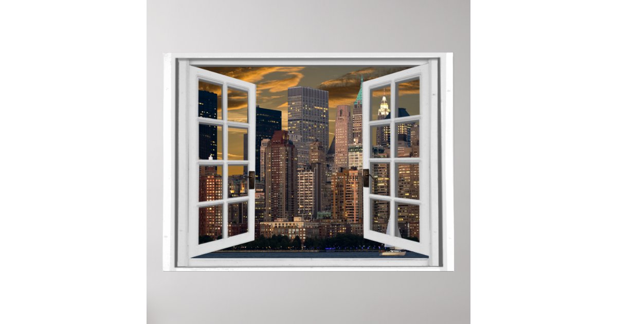 New York City Uitzicht Fake Window Poster | Zazzle.nl