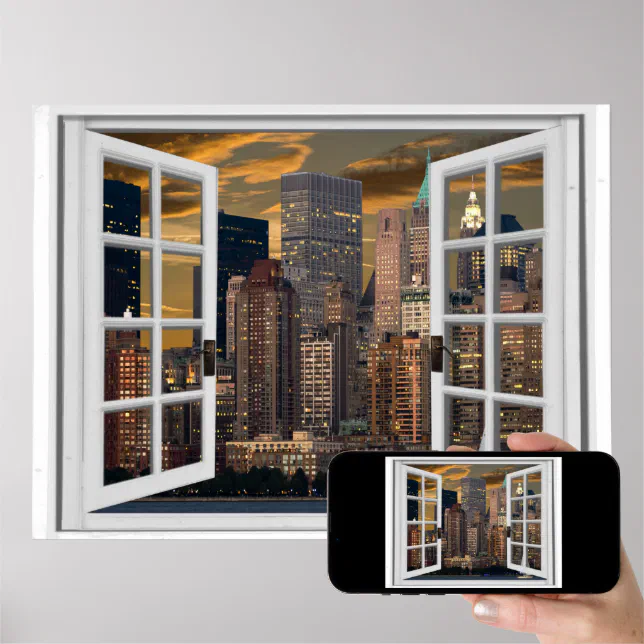 New York City Uitzicht Fake Window Poster | Zazzle.nl