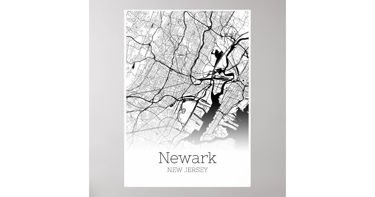 Newark Map - New Jersey - City Map Poster | Zazzle.nl