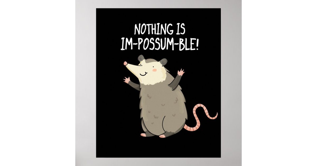 Niets is Im-possum Possum Pun Dark BG Poster | Zazzle.nl