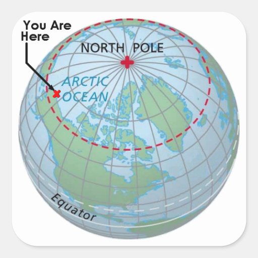 Noordpool Cirkel Vierkant Stickers | Zazzle