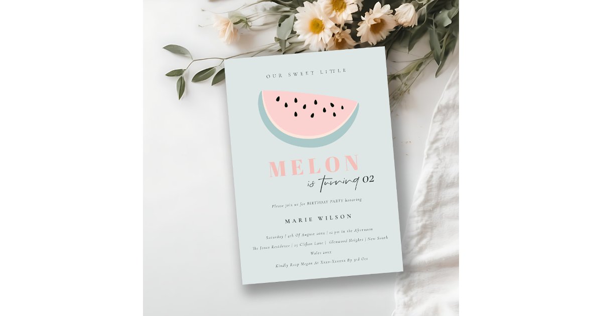 Onze kleine Melon Pastel Blauw elke dag van de zon Kaart | Zazzle.nl