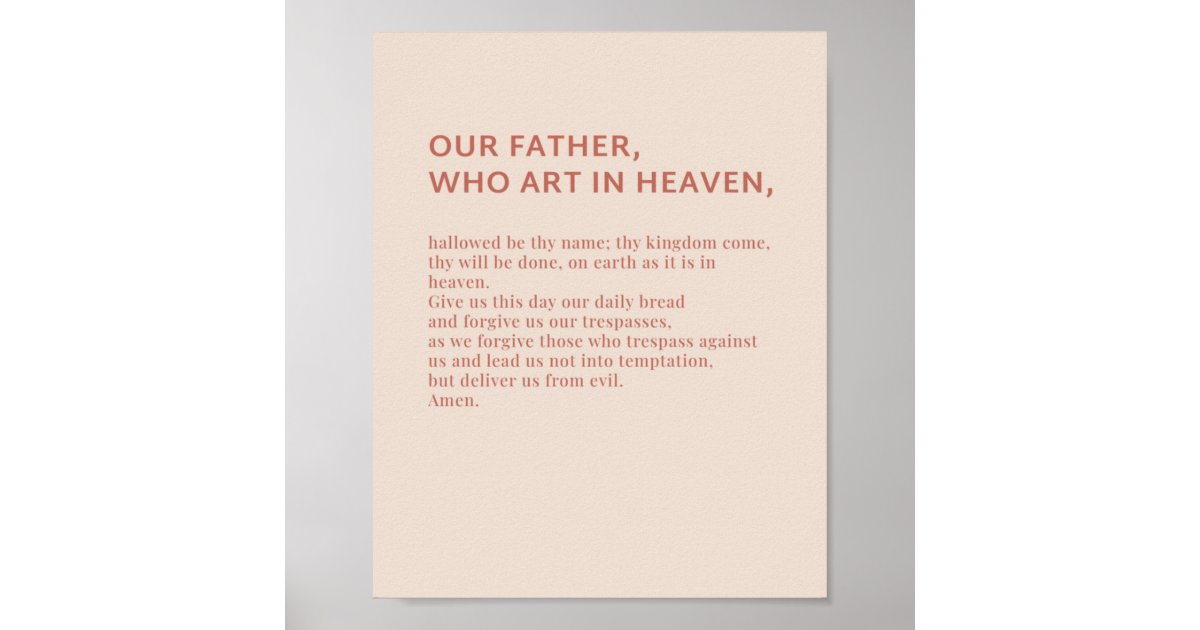 Onze vader, het Poster van de Lord's Prayer | Zazzle.nl