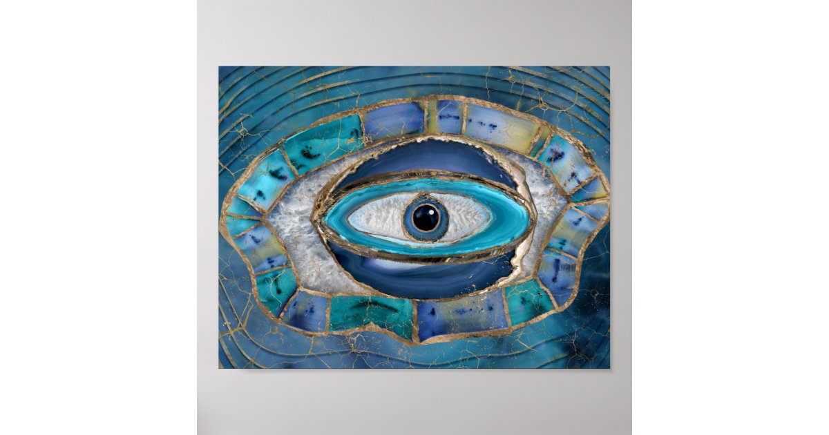 Oogaandoeningen en gouden ogen poster | Zazzle.nl