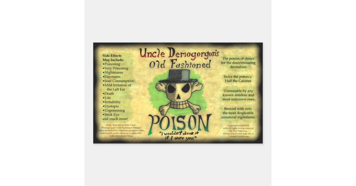 Oom Demogorgon's ouderwetse giftige Sticker | Zazzle.nl