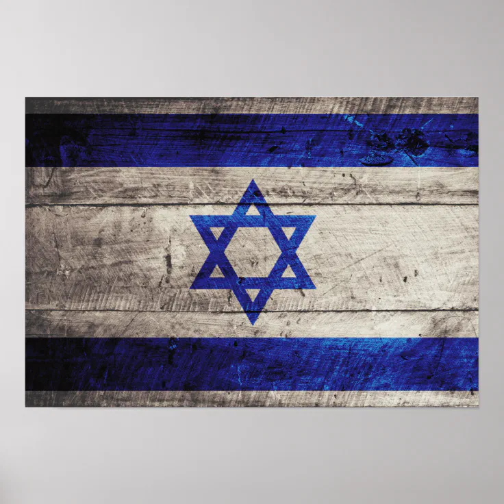 Oude vlag van Wooden Israel Poster | Zazzle.nl