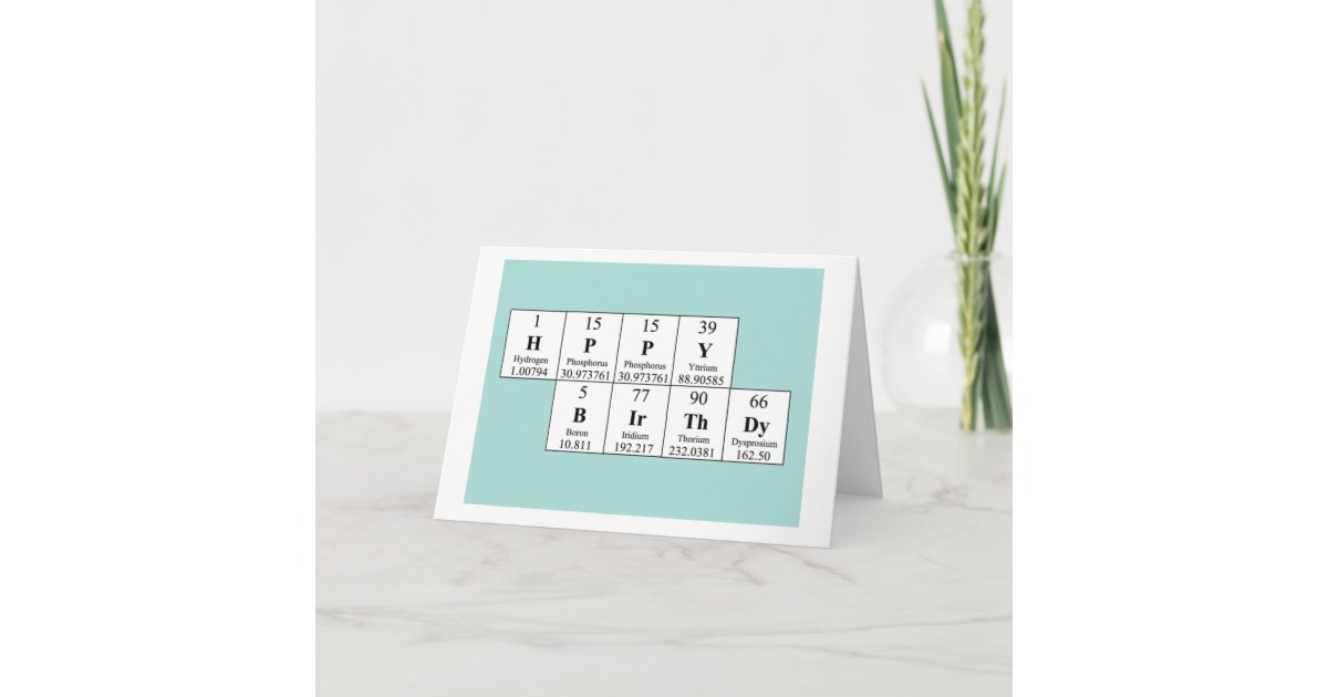Periodic Table Birthday Card Kaart | Zazzle.nl