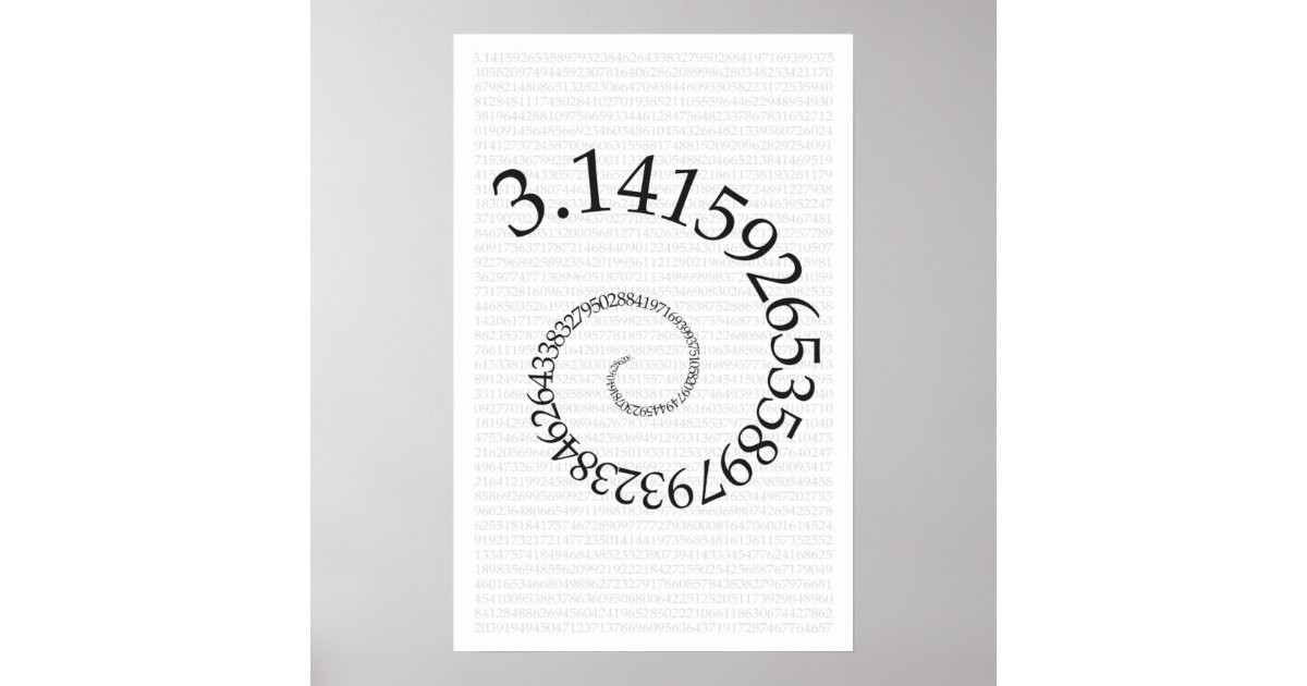 Pi en cijfers in spiraal - Wiskunde Poster | Zazzle.nl