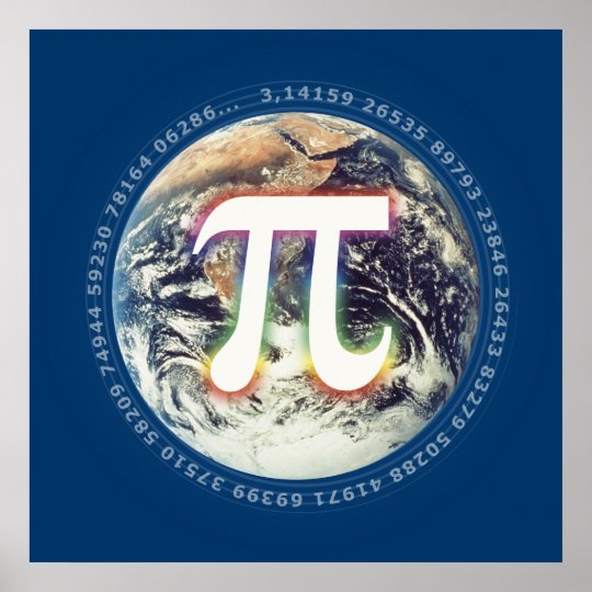 Pi-nummer op aarde | Wiskunde Poster | Zazzle.nl