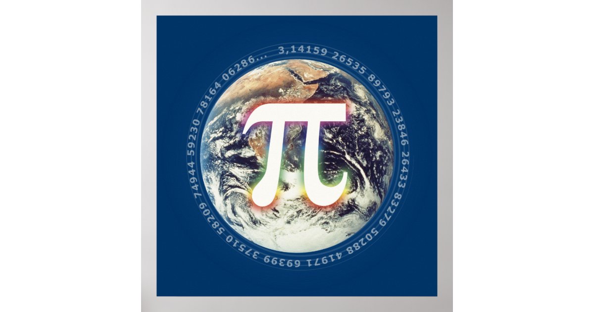 Pi-nummer op aarde | WISKUNDE Poster | Zazzle.nl