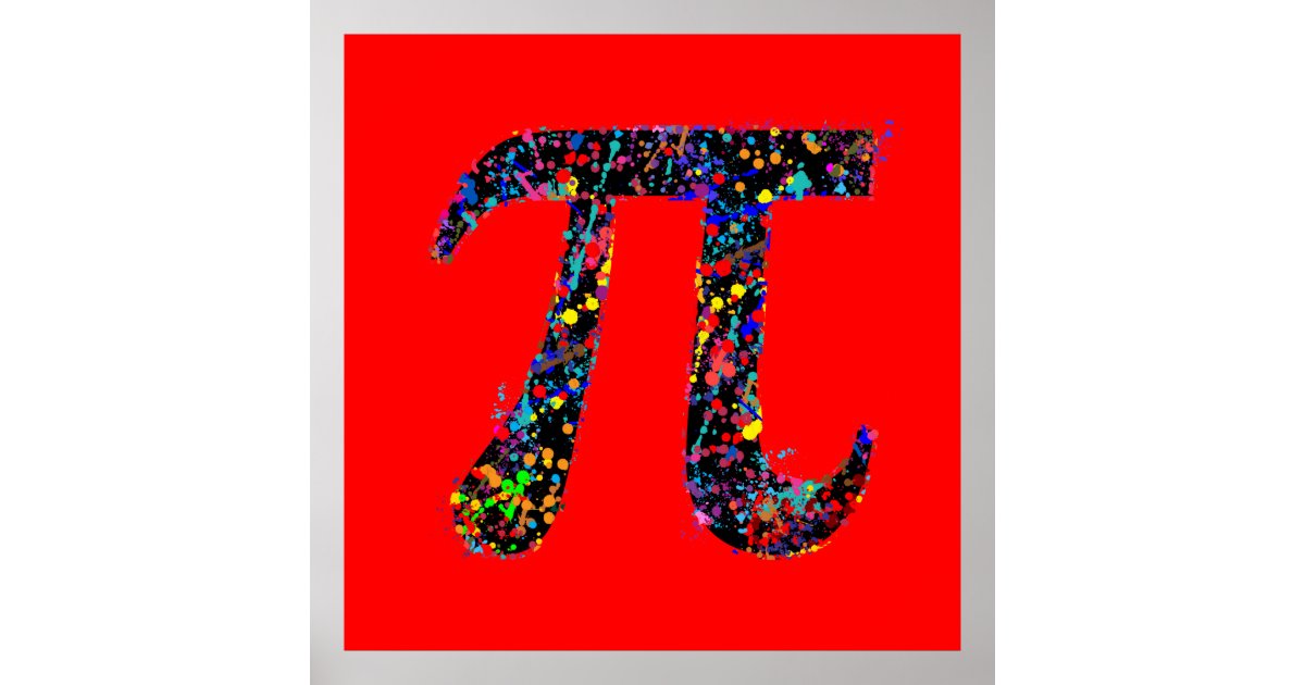 Pi Symbool Action Painting Splatter Poster | Zazzle.nl