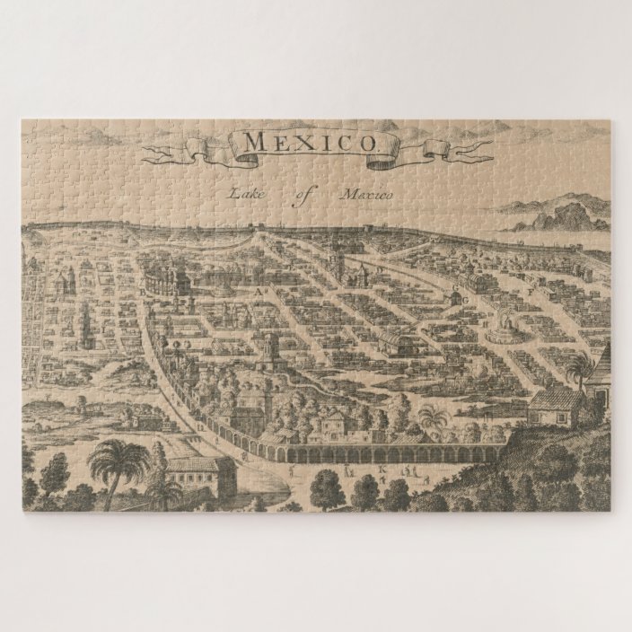 Pictorial Map of Mexico City (1890) Legpuzzel | Zazzle.nl