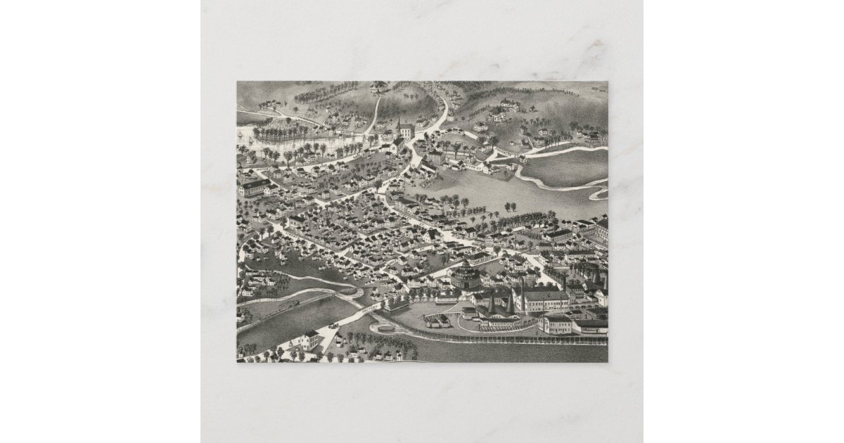 Pictorial Map of Sandwich MA (1884) Briefkaart | Zazzle.nl