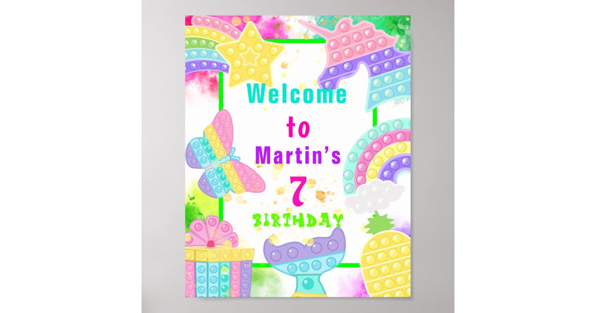 Pop It Birthday 拾 Poster | Zazzle.nl