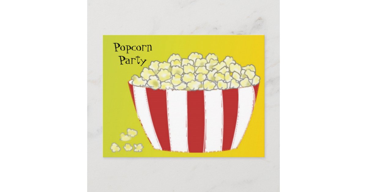 Popcorn Party Invitation Uitnodiging Briefkaart | Zazzle.nl