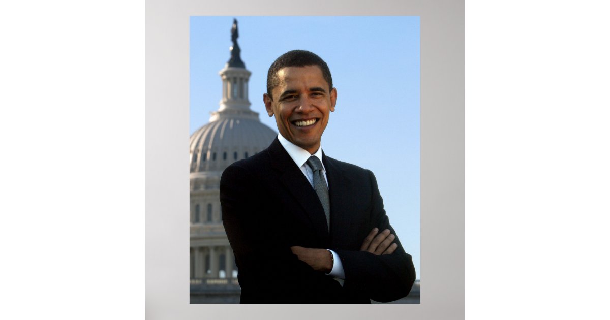 Portret van Barack Obama Poster | Zazzle.nl