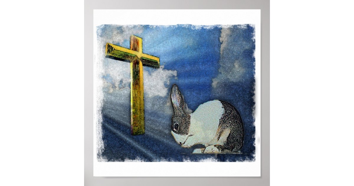 Poster dat Bunny Praying | Zazzle.nl