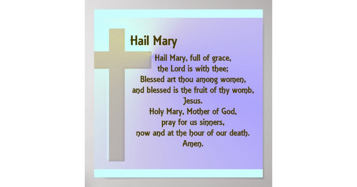 Poster-Hail Mary Prayer Poster | Zazzle.nl