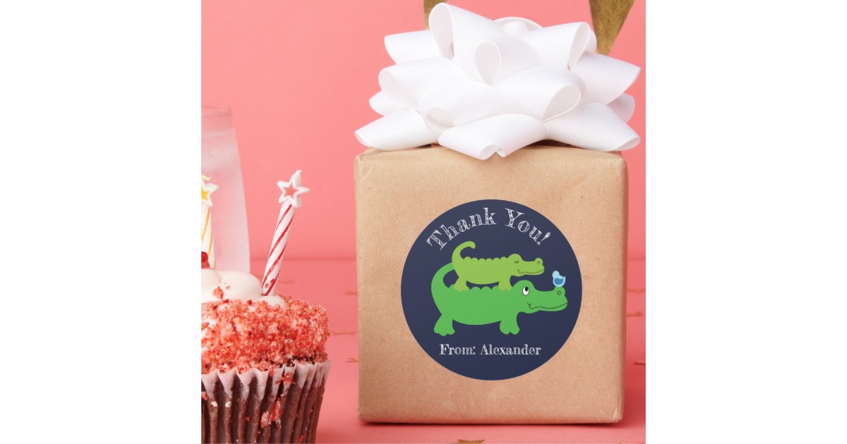 Preppy Alligator Custom Favor Sticker | Zazzle.nl