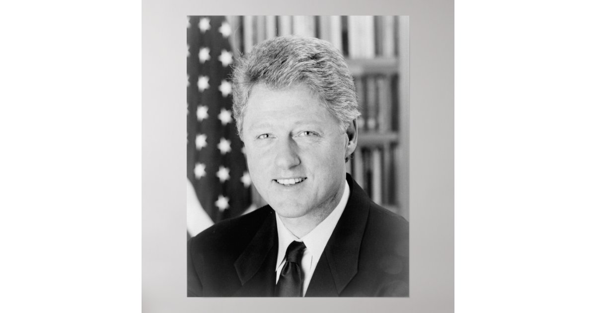 President Bill Clinton Portret Poster | Zazzle.nl