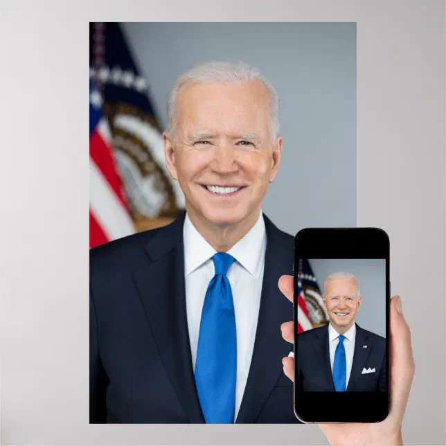 President Joe Biden Officiële 2021 Portret Grote Poster | Zazzle.nl