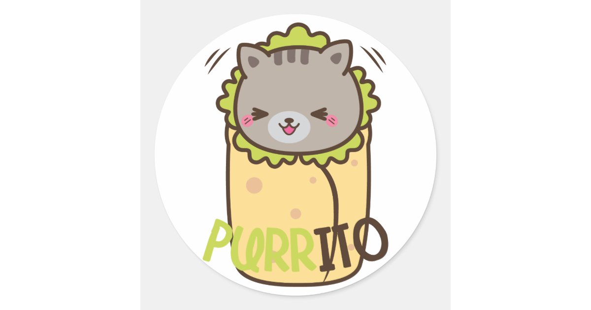 Purrito (Cat & Burrito) Stickers | Zazzle.nl