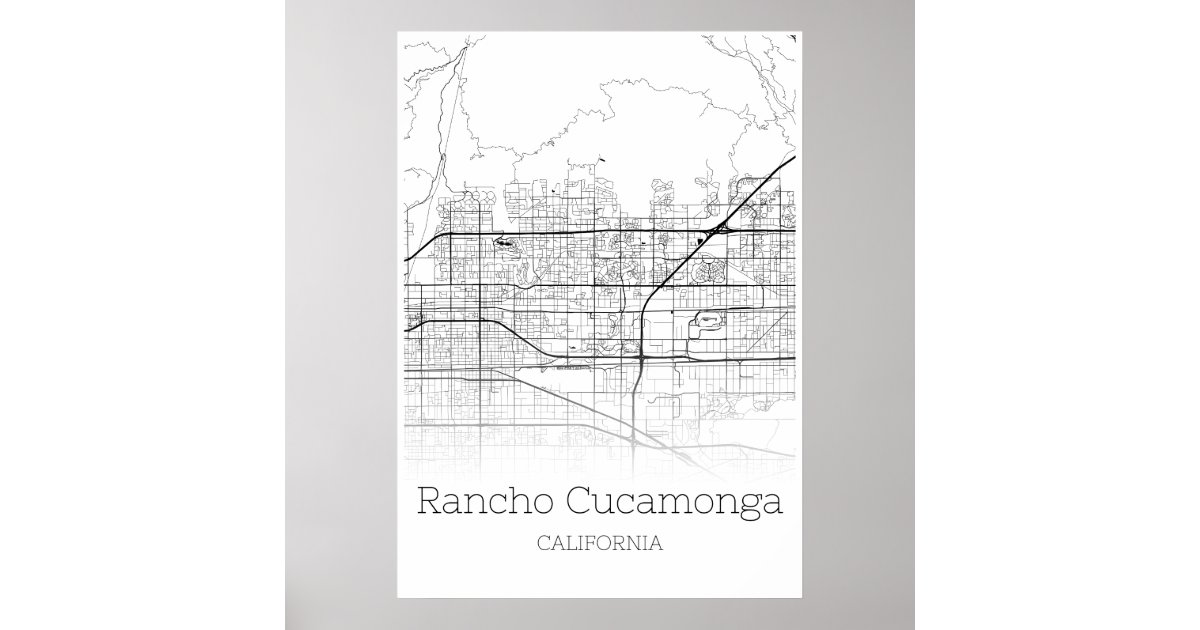 Rancho Cucamonga Map California - City Map Poster | Zazzle.nl