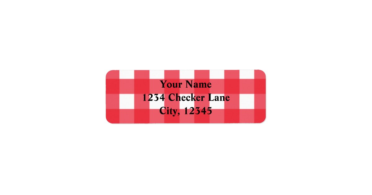Red Gingham Summer Country BBQ Checker Label | Zazzle.nl