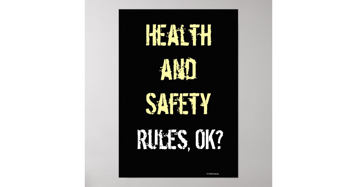 Regels voor gezondheid en veiligheid Slogan Graffi Poster | Zazzle.nl