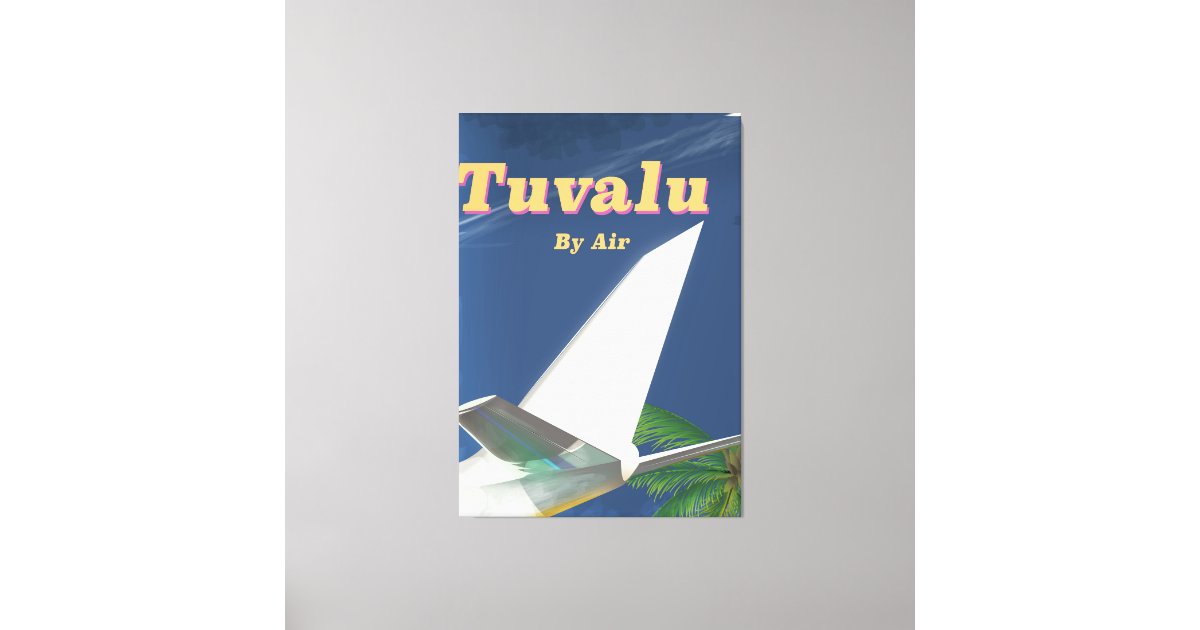 Reisposter van de Tuvalu-Vintage Canvas Afdruk | Zazzle.nl