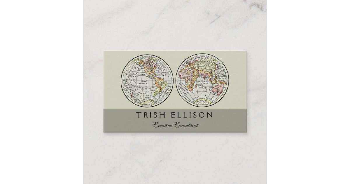 Reizen Wereldbol Map Earth 1916 World Atlas Visitekaartje | Zazzle.nl
